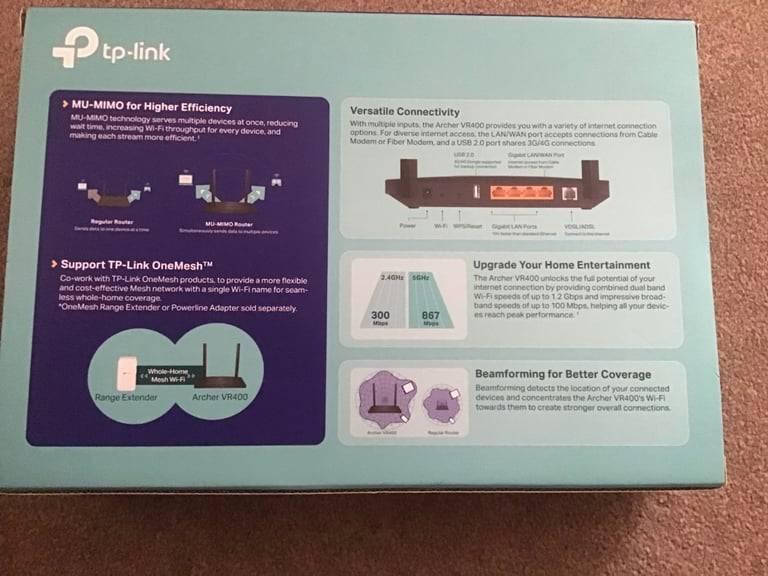 ZappAds: TP Link AC1200 Wireless Modem Router Archer VR400