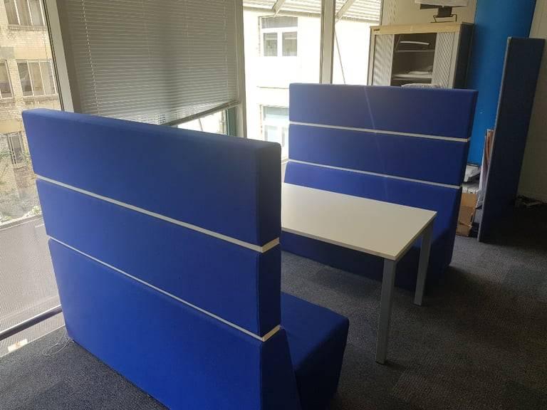 ZappAds: Royal Blue Acoustic Meeting Canteen Dining Booth Pod OFFICE ...