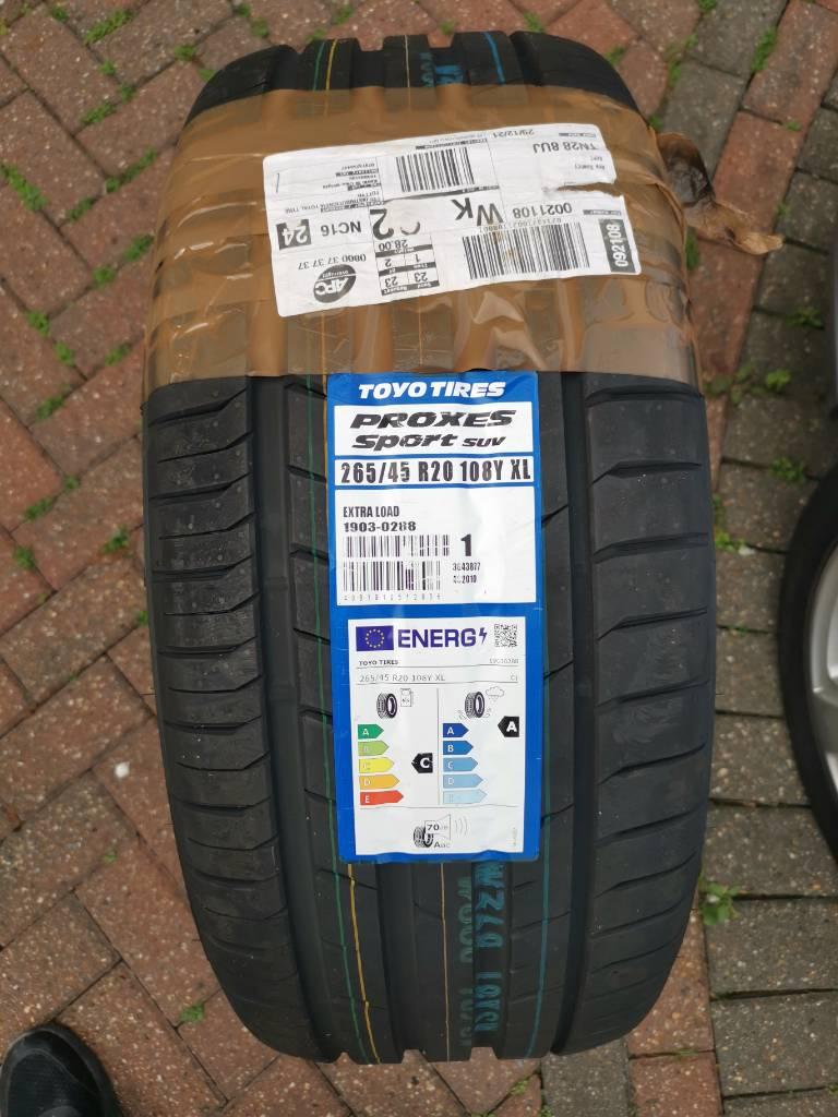 ZappAds: TOYO PROXES SPORT suv 265 45 R20 108Y XL Tyres x 2. (New)